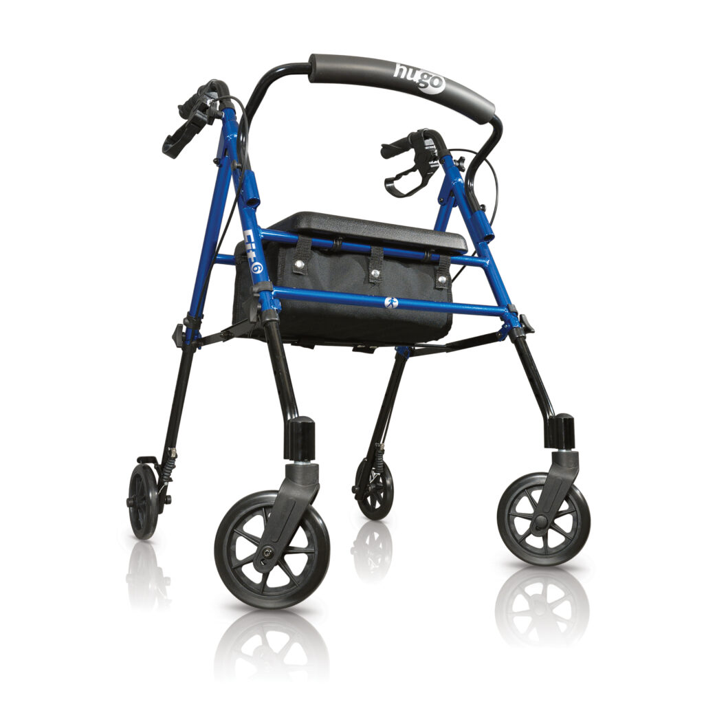 Hugo® Fit Rolling walker with a seat - Pacific Blue - HMR-Healthcare